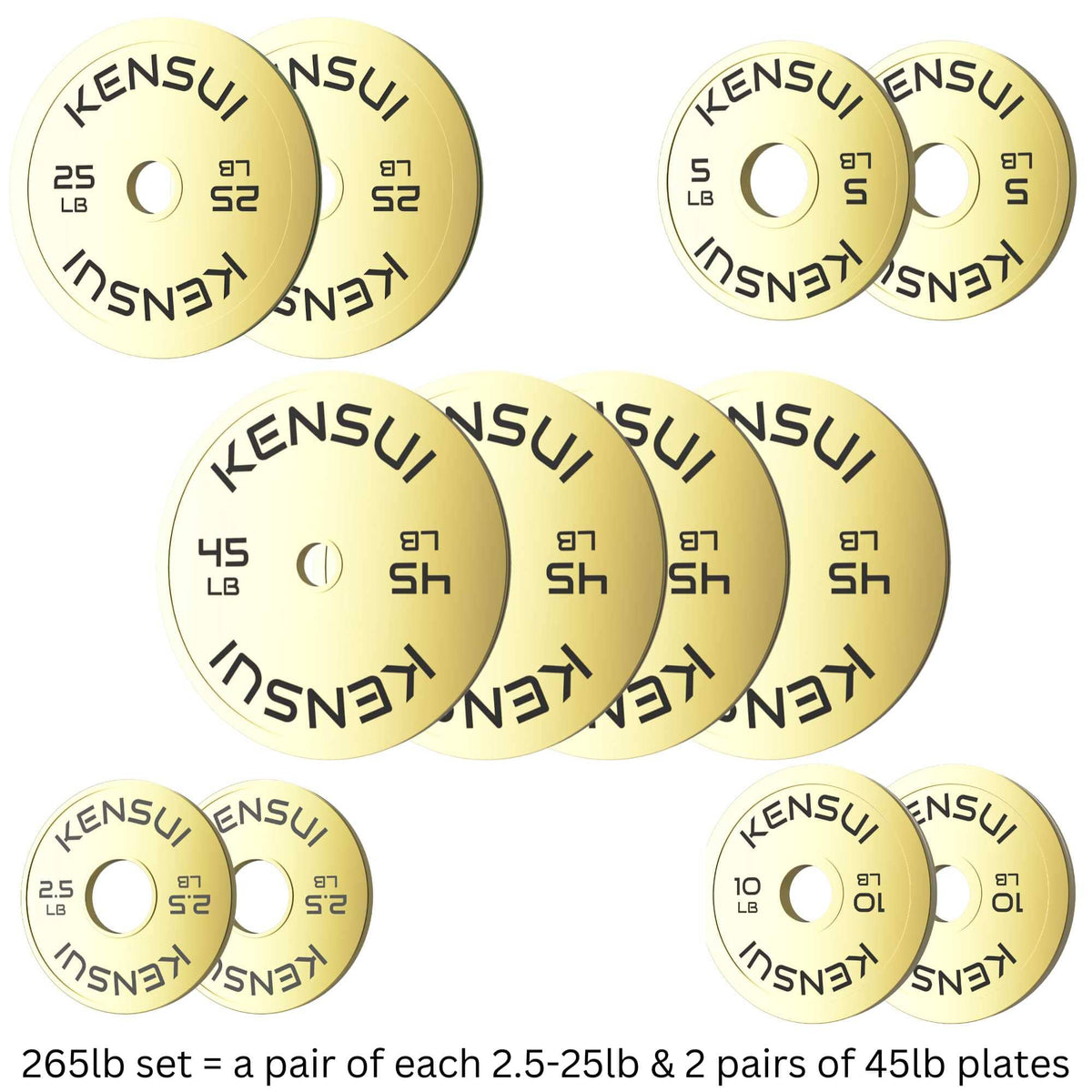 Calibrated Gold Weight Plates (LBS) – Kensui